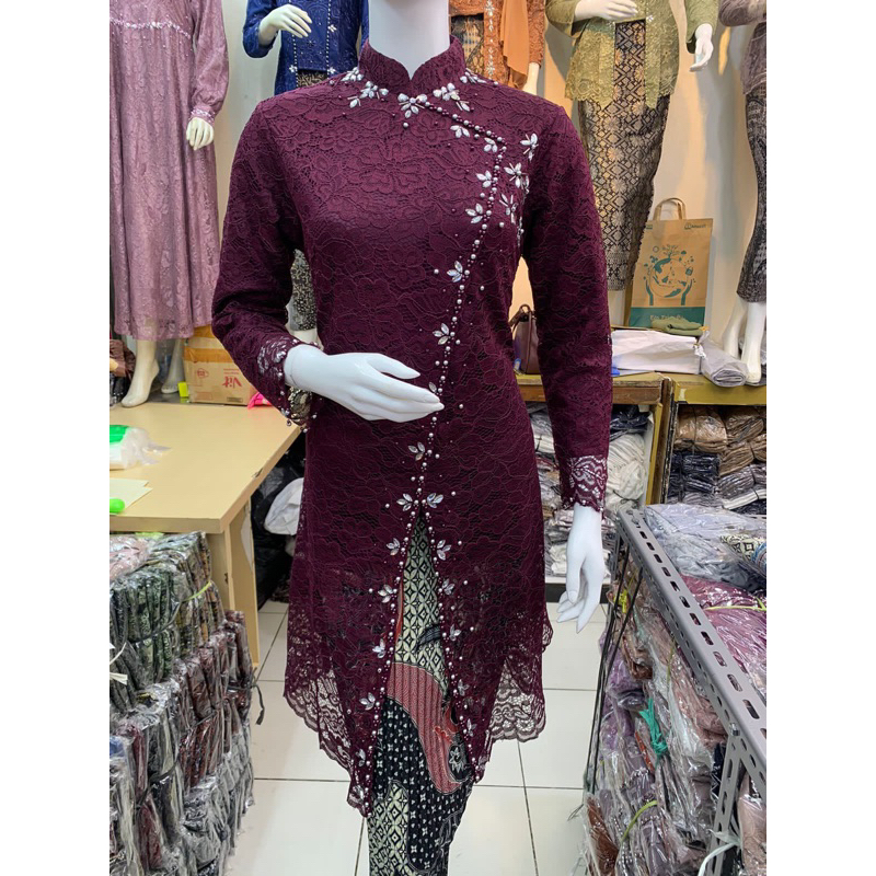 Jual Kebaya Modern/Kebaya Janggan Payet/Tunik Brokat Payet/Kebaya ...