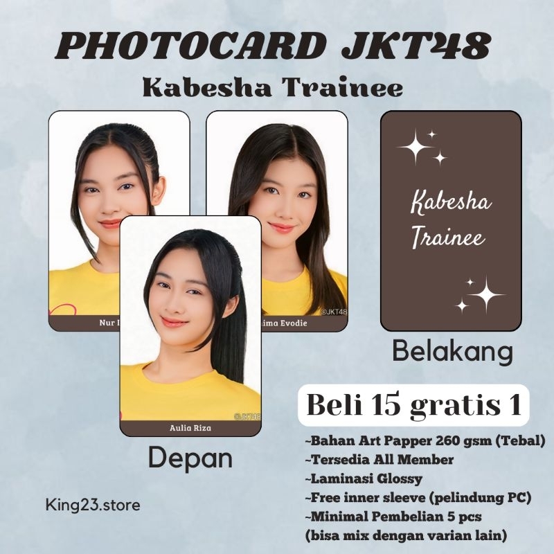Jual PC Trainee JKT48 Gen 13 Terbaru, Photocard JKT48 Trainee Gen 13 ...