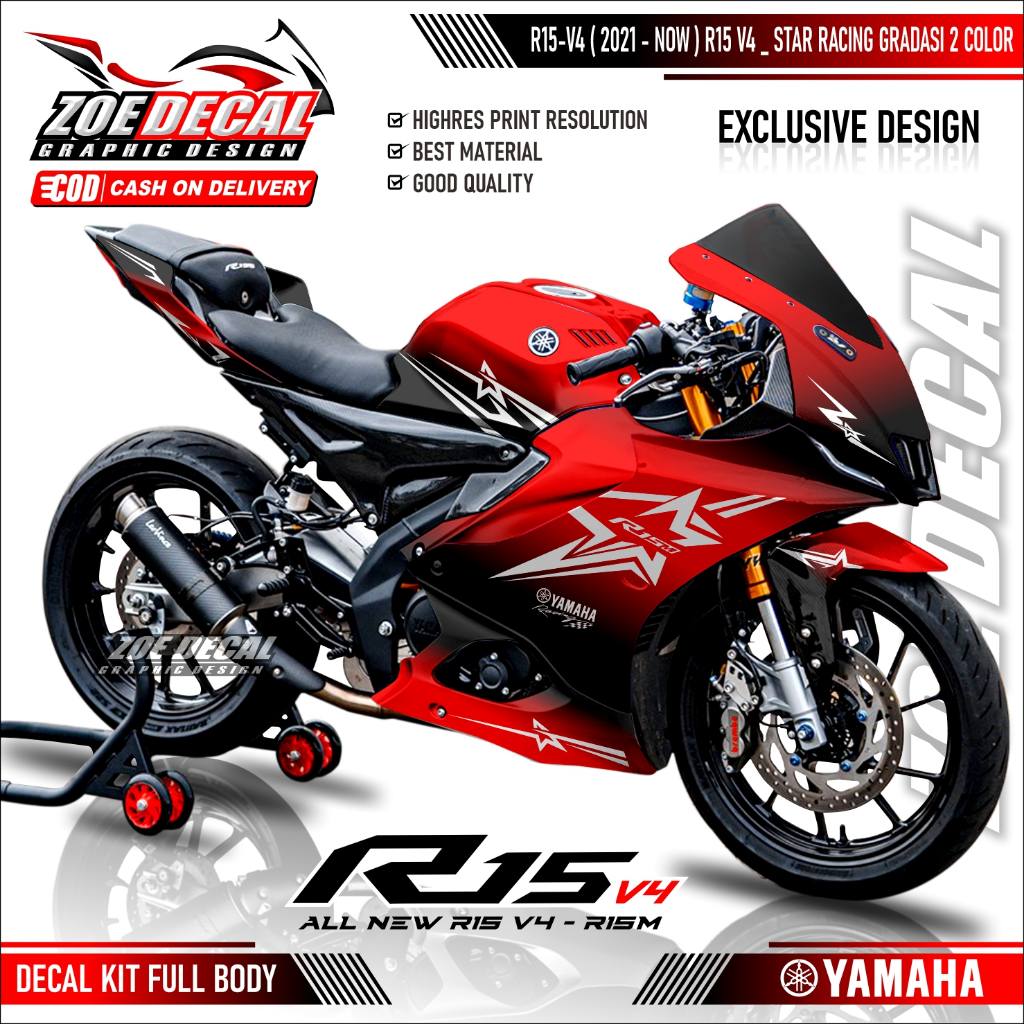 Jual Terbaru Decal Sticker Full Body YAMAHA R15 V4 ALL NEW YAMAHA R15 ...
