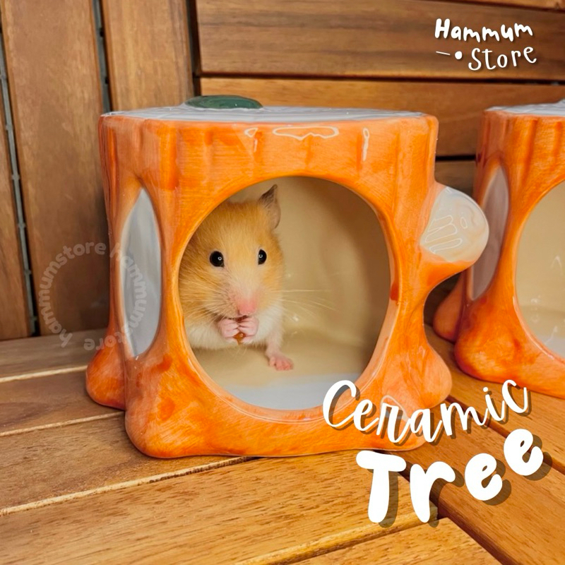 Jual WOODEN TREE CERAMIC HOUSE C4 — Hideout Keramik Hamster | Rumah ...