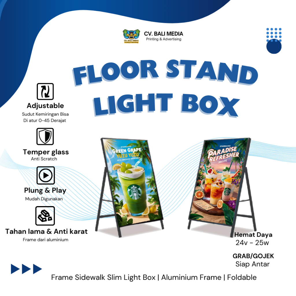 Jual FLOOR STAND LIGHT BOX LAYAR LED SIGNAGE papan nama display ...