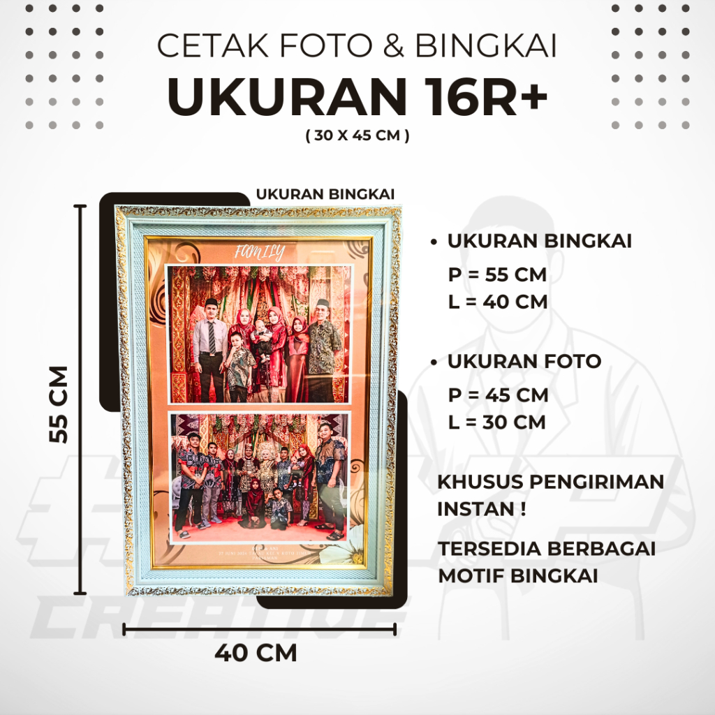 Jual Cetak Foto 16R+ (30 x 45 CM) + Bingkai ( Khusus Pengiriman INSTAN ) | Shopee Indonesia