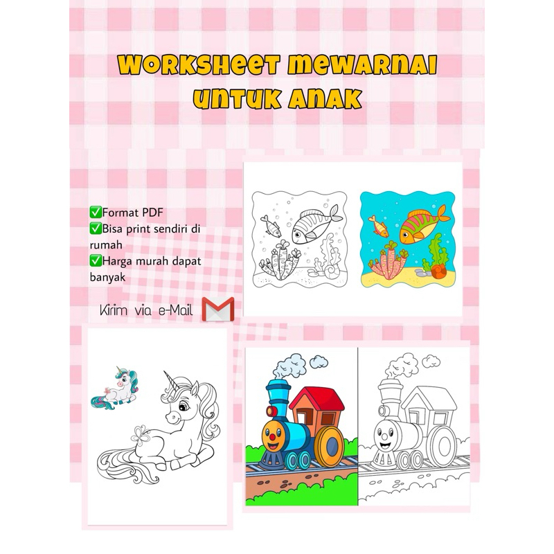 Jual 30 halaman Worksheet printable Mewarnai untuk anak | Shopee Indonesia