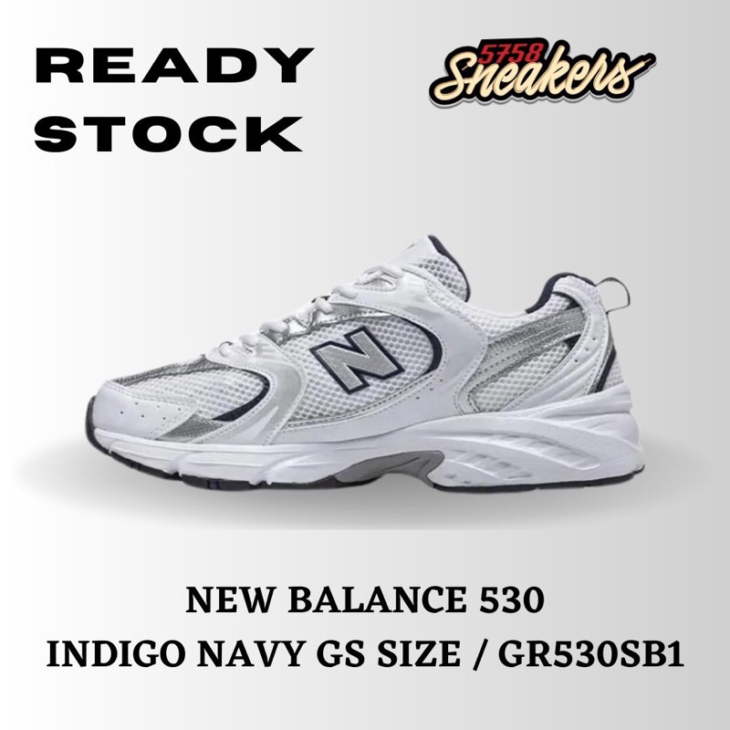 Jual New Balance 530 White Silver Navy / Indigo Navy GR530SB1 100% ...
