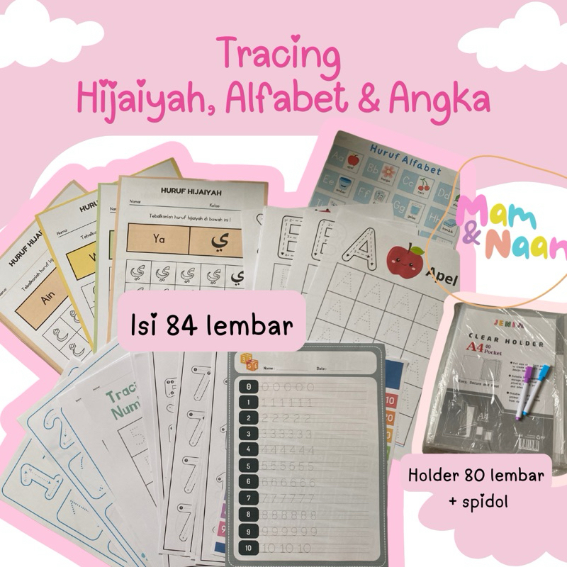 Jual Tracing Hijaiyah Alfabet dan Angka Lengkap 84 lembar | Shopee ...