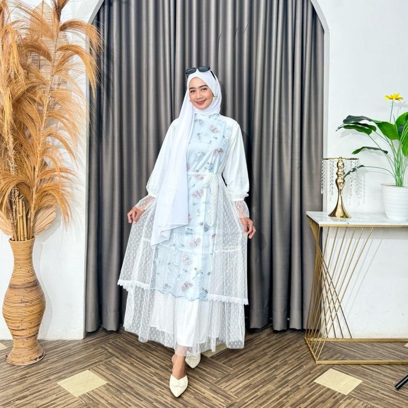 Jual DR-2094 GAMIS TILE BUNGA | Shopee Indonesia