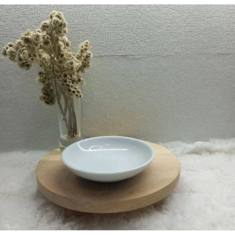 Jual Piring Kecil Tempat Saos Sambal Putih Polos Keramik Porselen 7CM ...