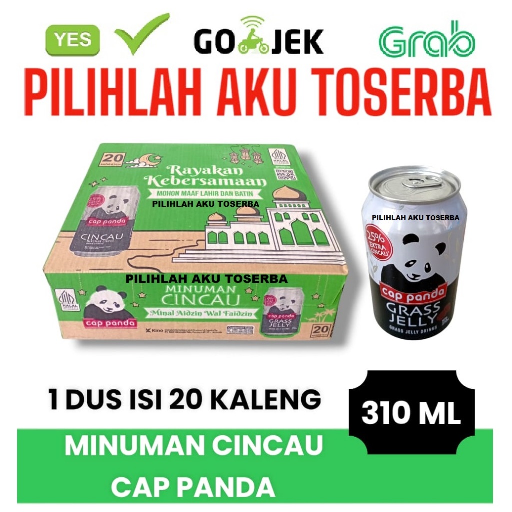 Jual Minuman CINCAU cap PANDA / Grass Jelly KALENG 310 ml - ( HARGA 1 DUS ISI 20 kaleng ...