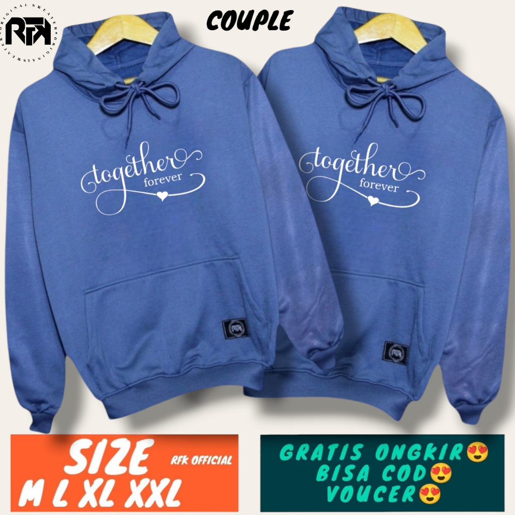 Jual ( ISI 2 JAKET ) jaket couple pasangan TOGETHER FOREVER / Sweater ...