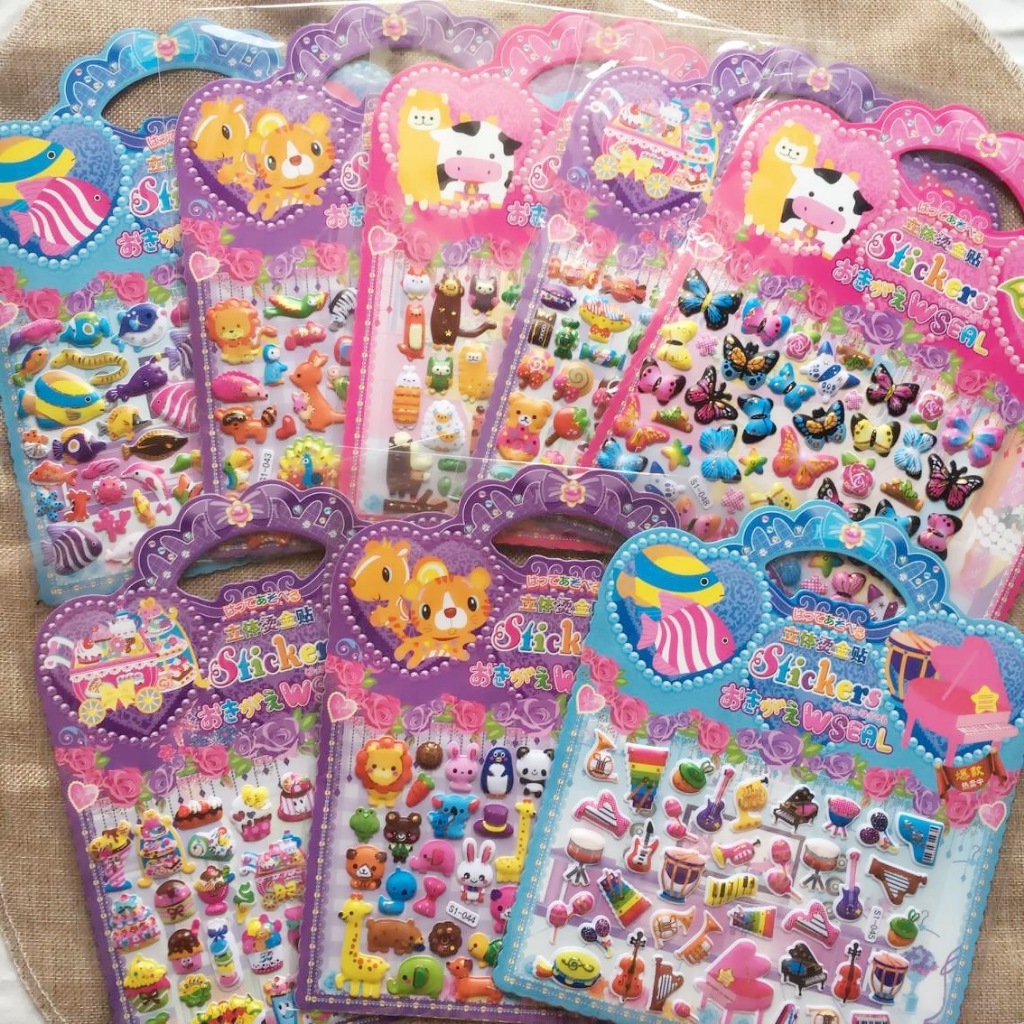 Jual Stiker Timbul 3D 20x24cm Mainan Gambar Tempel Anak TAs Besar ...