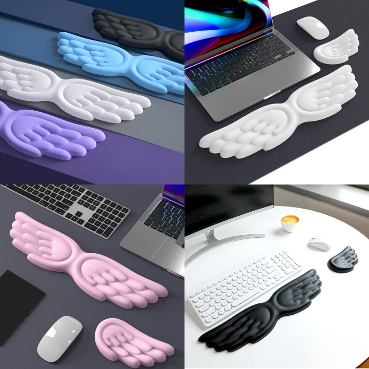 Jual Angel Wings Wristpad Arm Rest Bantalan Keyboard Anti Slip Bahan PU ...