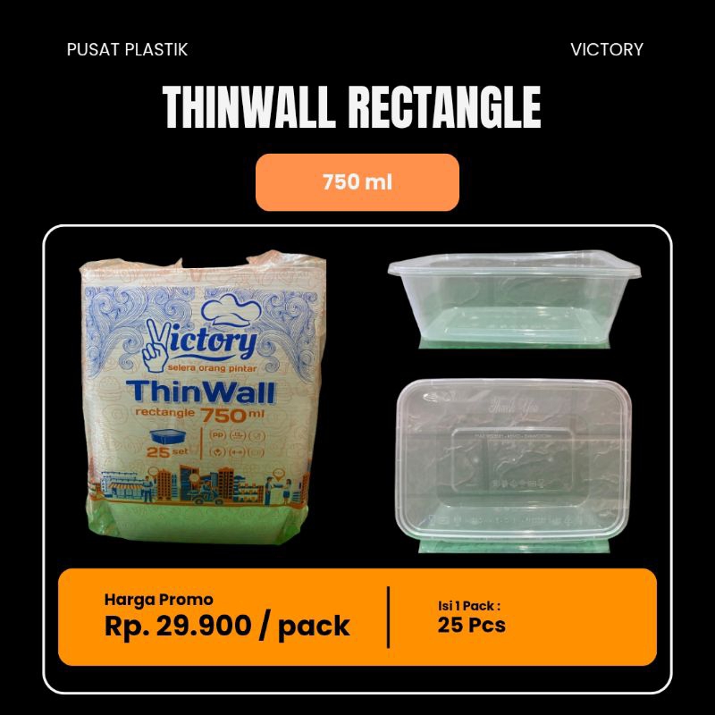 Jual ThinWall Rectangle 750 ml Victory | Shopee Indonesia