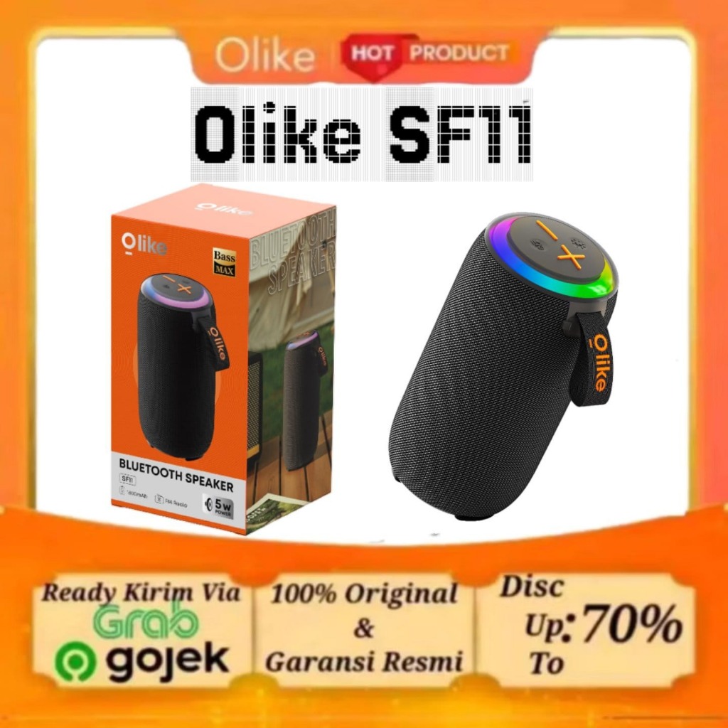 Jual Olike Speaker SF11 Spiker Mini Subwoofer Portable FM Radio RGB ...