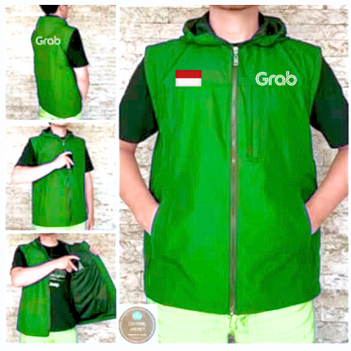 Jual Rompi Pria Grab Terbaru Bahan Waterproof-Rompi Pria Ojol Grab ...