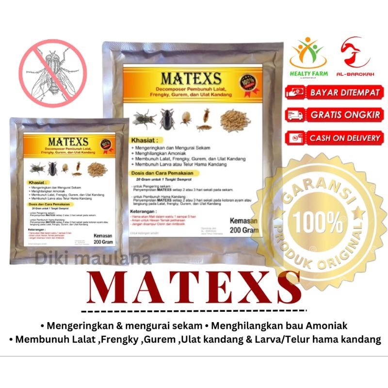 Jual MATEXS obat Pembasmi LALAT-FRENGKY-GUREM-ULAT KANDANG-LARVA/TELUR HAMA KANDANG netto 200 ...