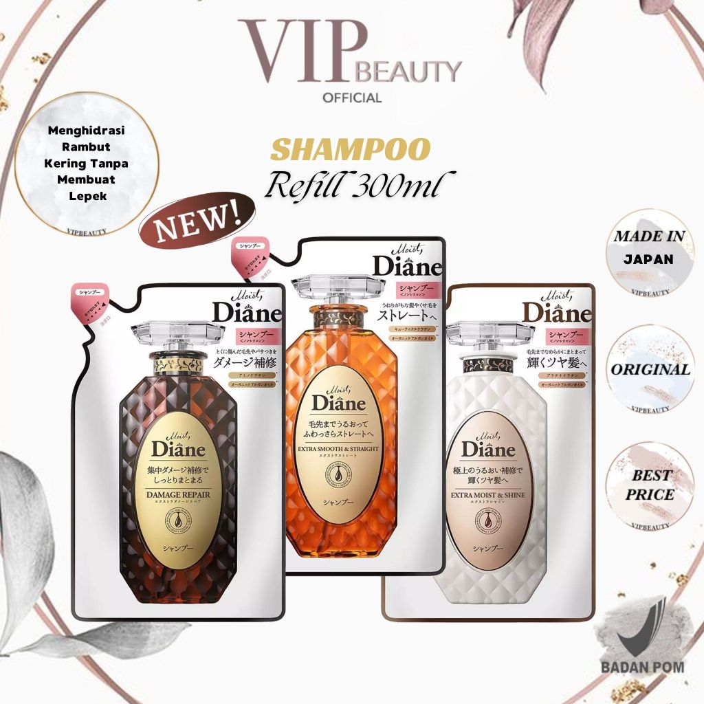 Jual MOIST DIANE Shampoo Refill 330ml- Moist & Shine | Smooth ...