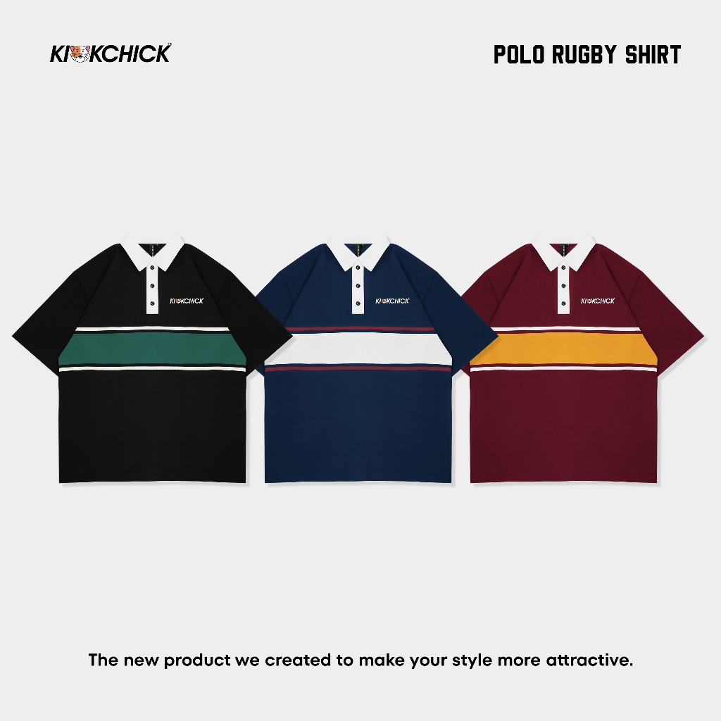Jual Kickchick Polo Rugby Shirt Logo Cat | Baju berkerah | Kaos Kasual ...