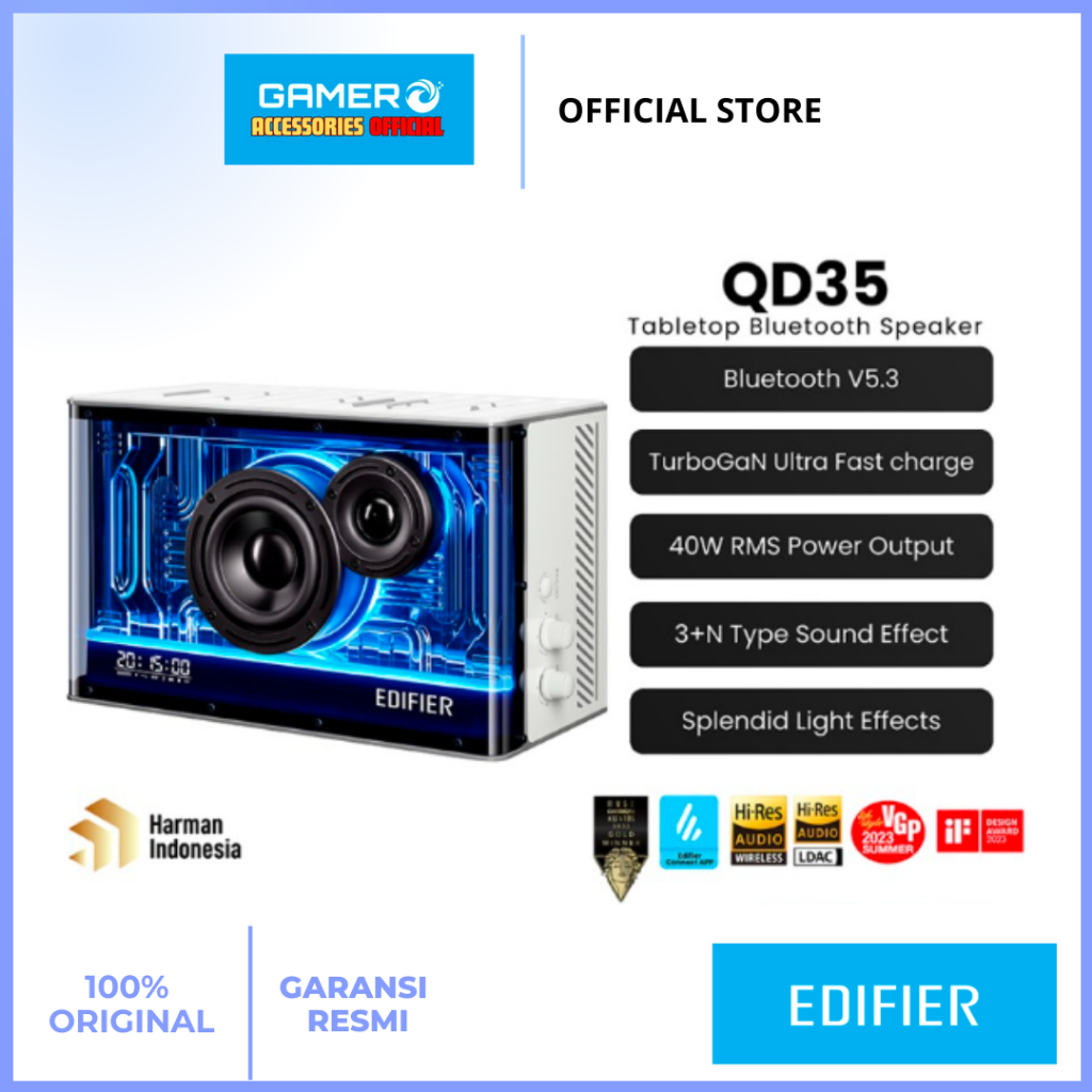 Jual EDIFIER QD35 Tabletop Bluetooth Speaker Wireless RGB | Shopee ...