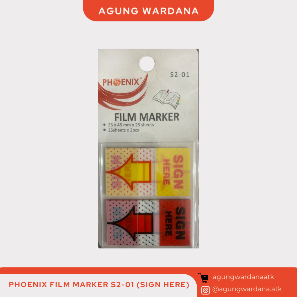Jual PHOENIX FILM MARKER STICKY NOTE S2-01 (SIGN HERE) | Shopee Indonesia