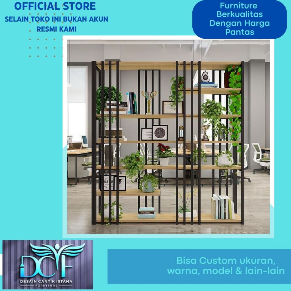 Jual Rak Partisi Industrial Minimalis Sekat Ruangan Tengah | Shopee ...