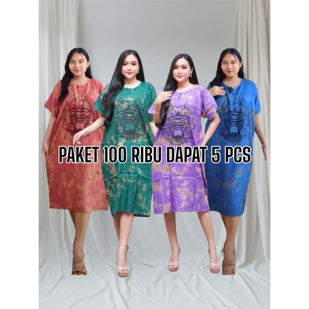 Jual Daster Tidur Wanita Premium Motif Barong Bali, Bahan Rayon Adem ...