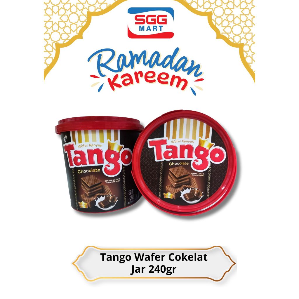 Jual Wafer Tango Cokelat Jar [Ember/Timba] 240gr Snack Edisi Lebaran ...