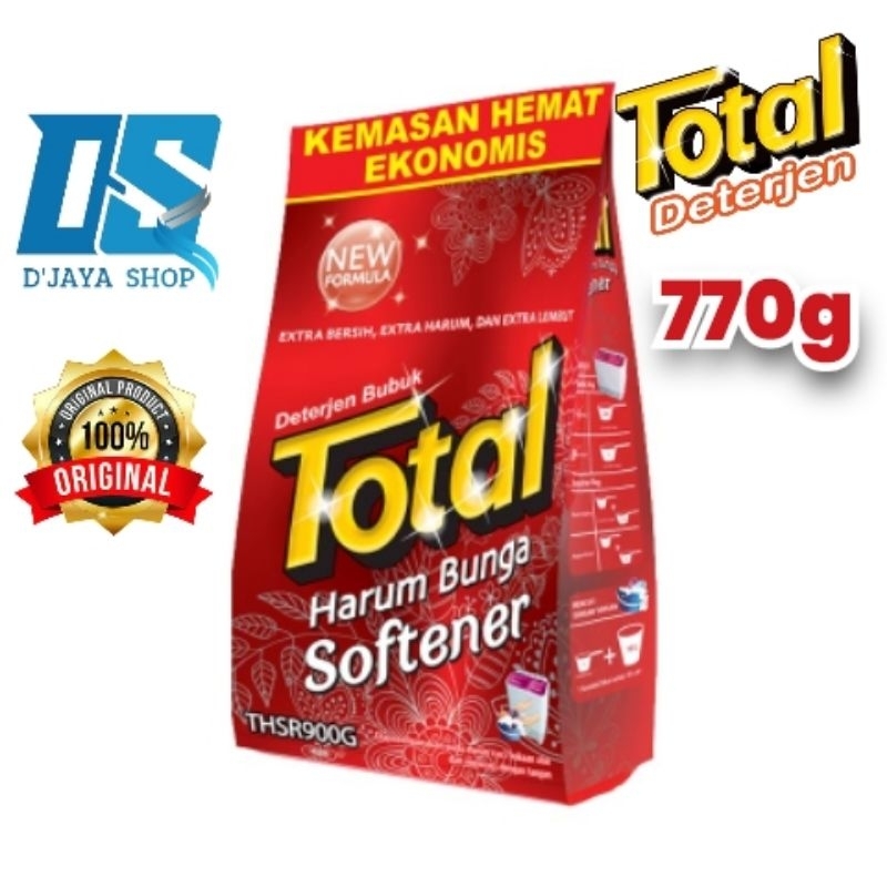 Jual Total Deterjen Bubuk Harum Bunga Softener Besar 770g (Merah ...
