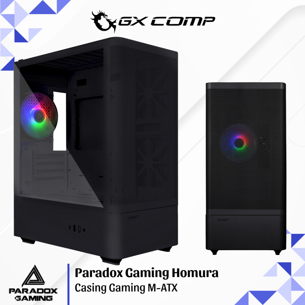 Jual Paradox Gaming Homura V2 Black Free 1 Fan ARGB | Casing PC ATX ...