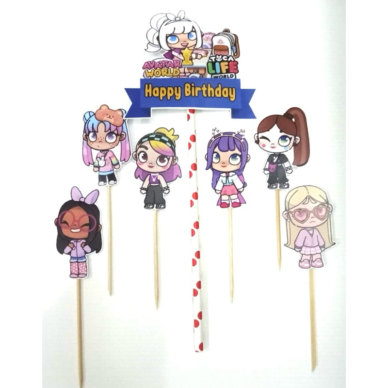 Jual Topper hiasan kue tema pazu avatar world bahan kertas , cake ...