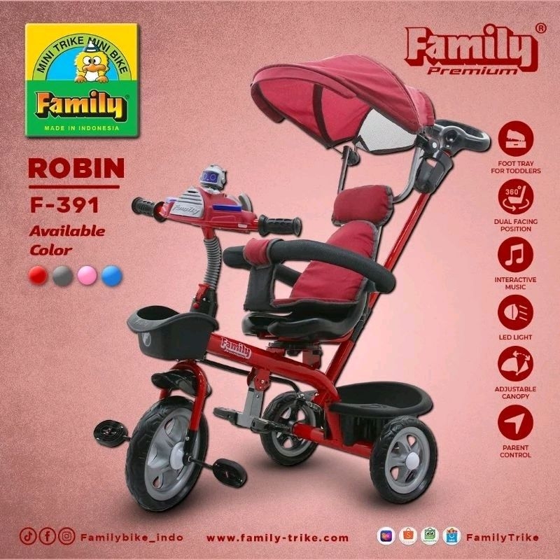 Jual Sepeda Roda Tiga Tricycle Family 391 Robin | Shopee Indonesia