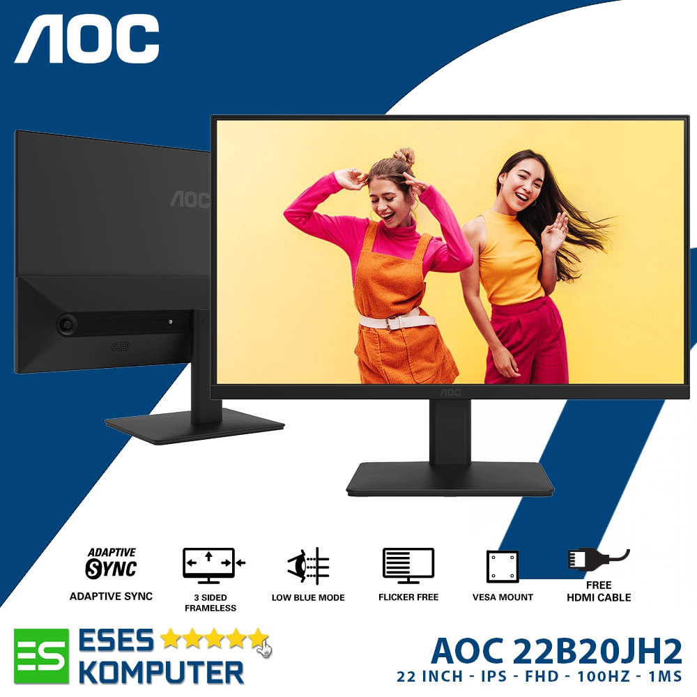 Jual Monitor AOC 22B20JH2 22" IPS 1Ms 100Hz Full HD 1080p | Shopee ...