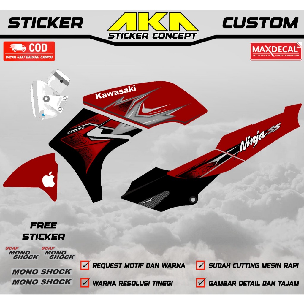 Jual Sticker striping kawasaki Ninja SS transparan maxdecal (bisa ...