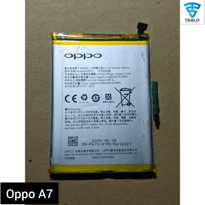 Jual baterai Oppo A7 BLP673 original copotan bergaransi | Shopee Indonesia