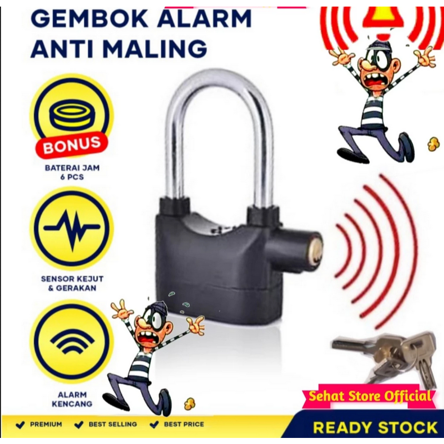 Jual Gembok Sensor Suara Alarm Anti Maling Untuk Motor Dan Pagar Rumah ...