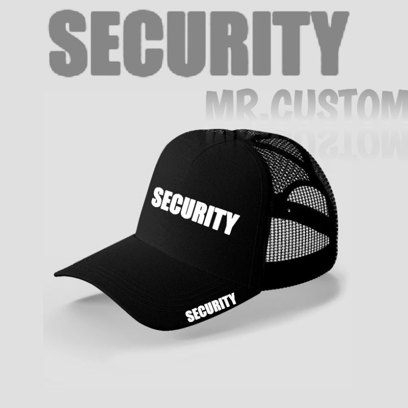Jual Topi Trucker Premium Security Logo/ Topi Jaring Satpam Hansip ...