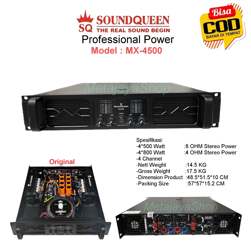 Jual Power Amplifier Soundqueen MX4500 Power SQ MX 4500 SQ Sound Queen ...