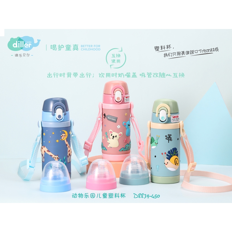 Jual [GK] 450ml Botol Minum Air Anak Sekolah Tali BPA Free Diller ...