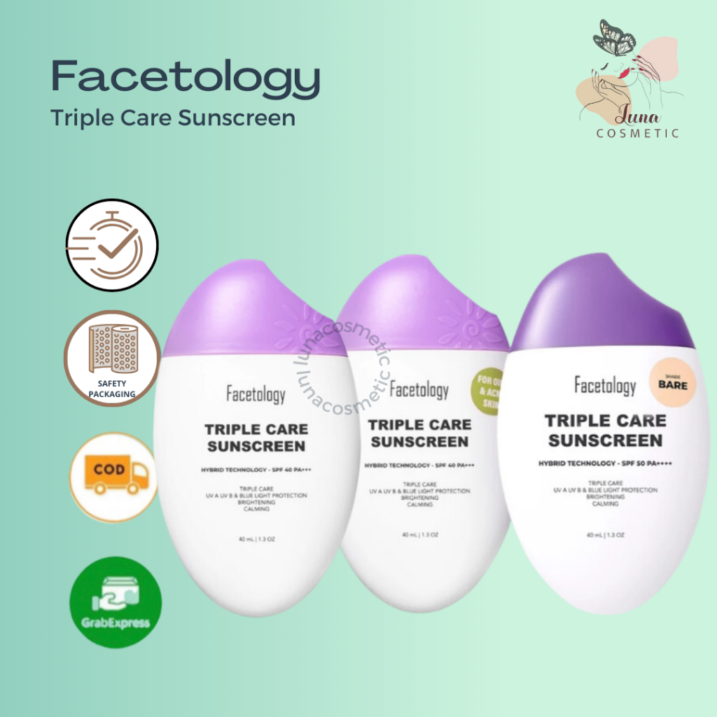Jual Facetology Triple Sunscreen For Acne Oily Skin & Tinted Sunscreen ...