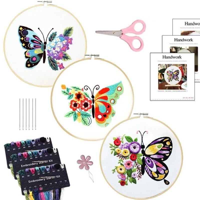 Jual Kristik bunga set New Embroidery kits Flower complete set - DIY ...