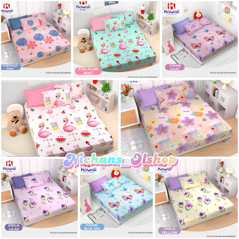 Jual SEPRAI AESTHETIC MOTIF TERBARU / SPREI AESTHETIC EMILY KOREAN ...