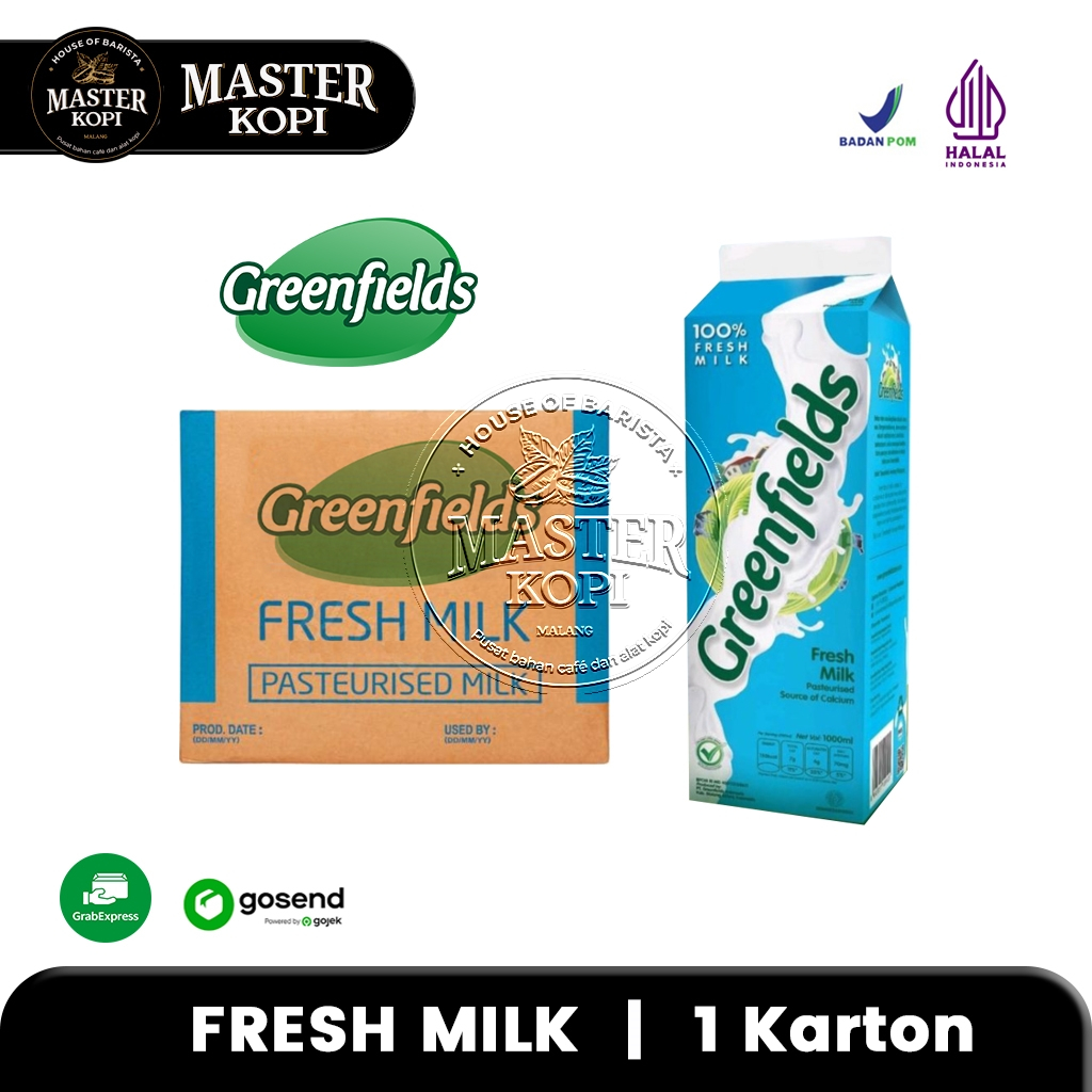 Jual Susu Greenfields Fresh Milk 1 Liter - 1 Karton (KHUSUS INSTANT) | Shopee Indonesia
