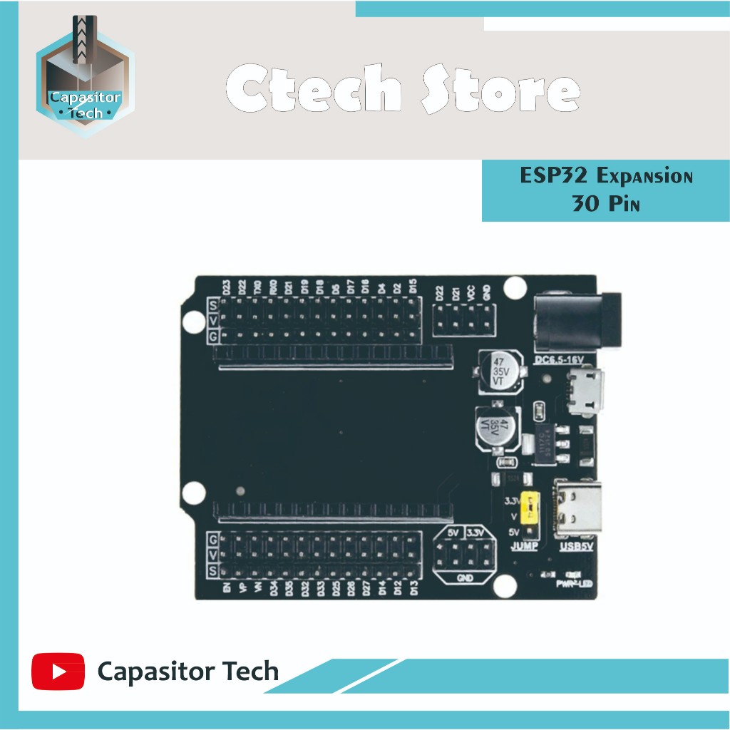 Jual ESP32 Expansion Shield 30P Prototype Board Base Plate Extension ...