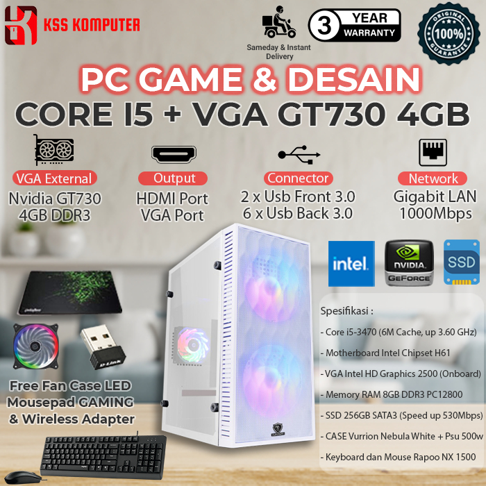 Jual PC Rakitan/Komputer [Core i5, VGA 4GB, RAM 16GB] Cocok Desain dan ...