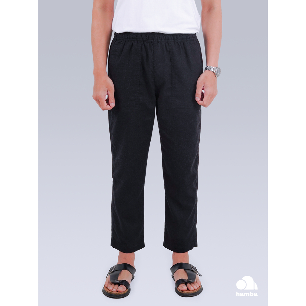 Jual HAMBA Celana Sirwal Satyaka Relax Ankle Pants linen Premium BLACK ...