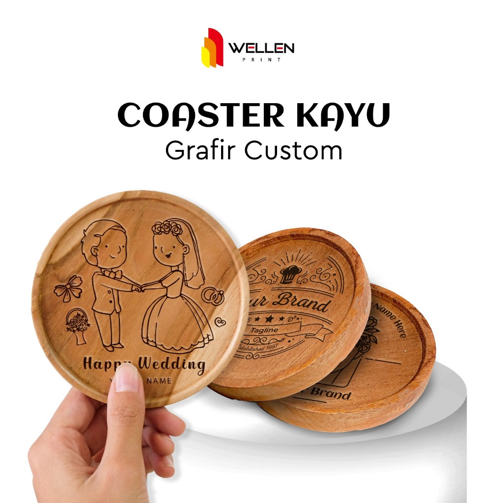 Jual WELLEN PRINT – Cetak Coaster Kayu Grafir Custom / Print Tatakan ...
