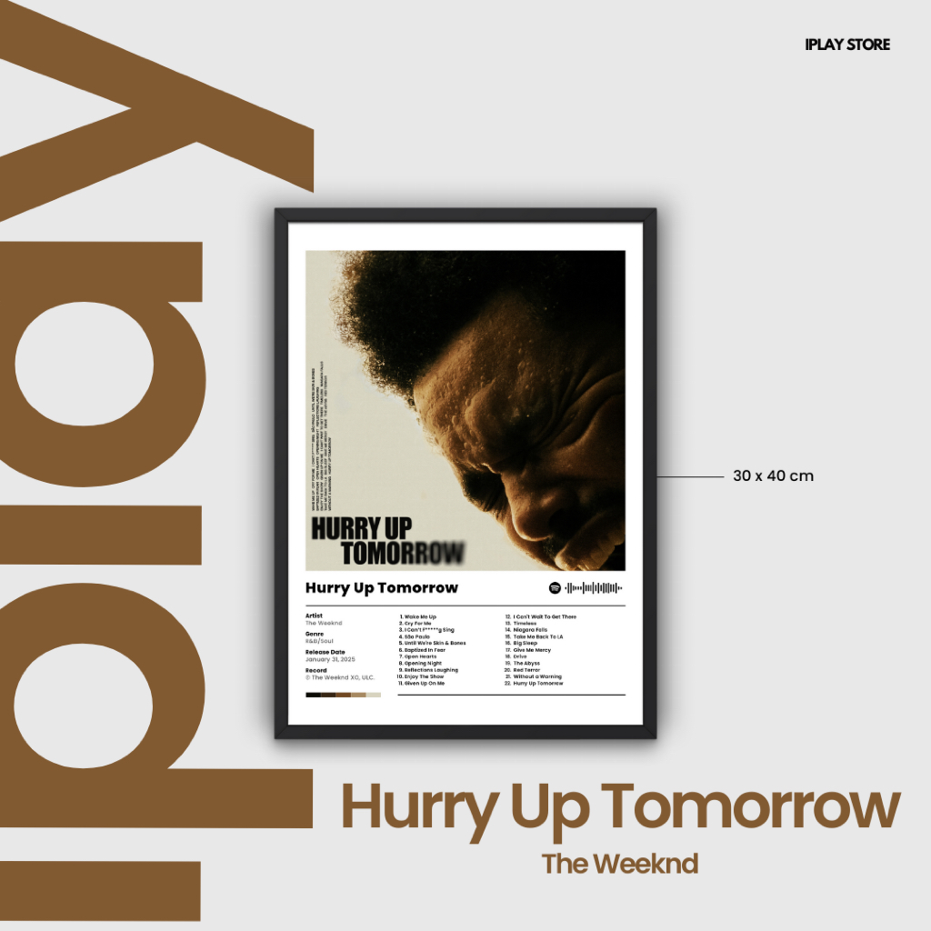 Jual Hiasan Dinding Frame Music Album: The Weeknd - Hurry Up Tomorrow ...