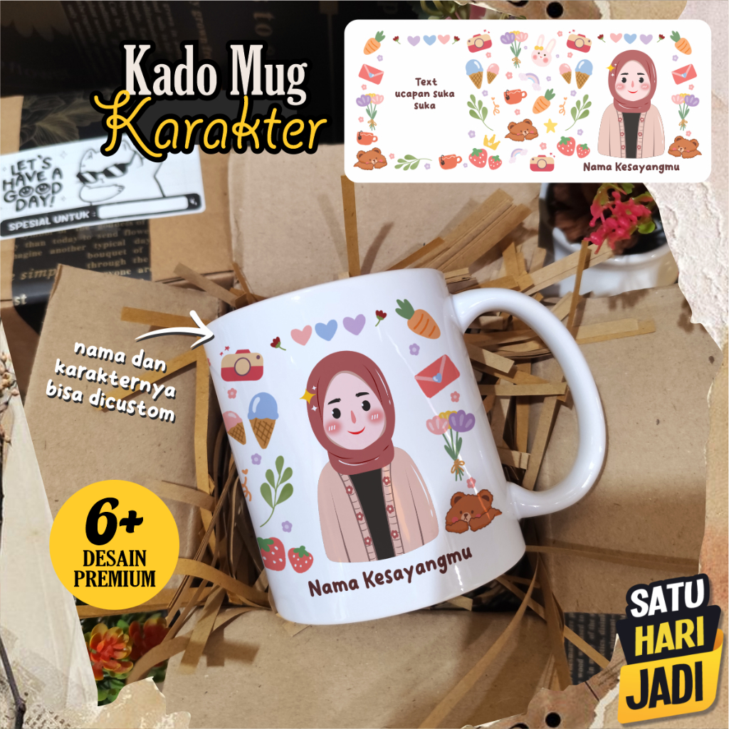 Jual MUG GELAS CUSTOM DESIGN NAMA KADO ULANG TAHUN ANNIVERSARY WISUDA ...
