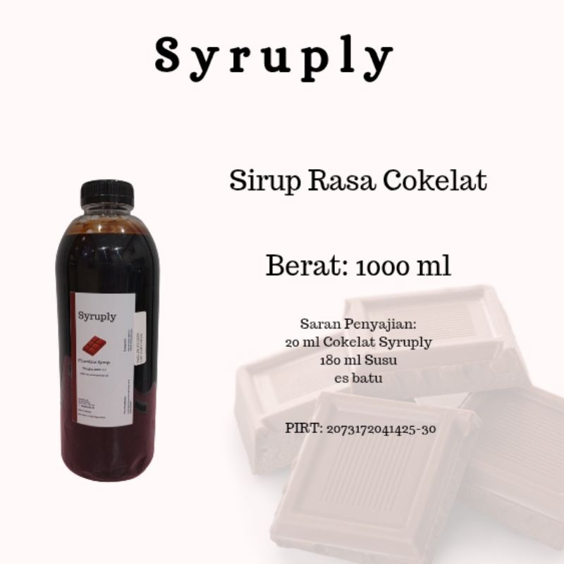 Jual Syruply Chocolate 1000 ml - Sirup Rasa Cokelat | Shopee Indonesia