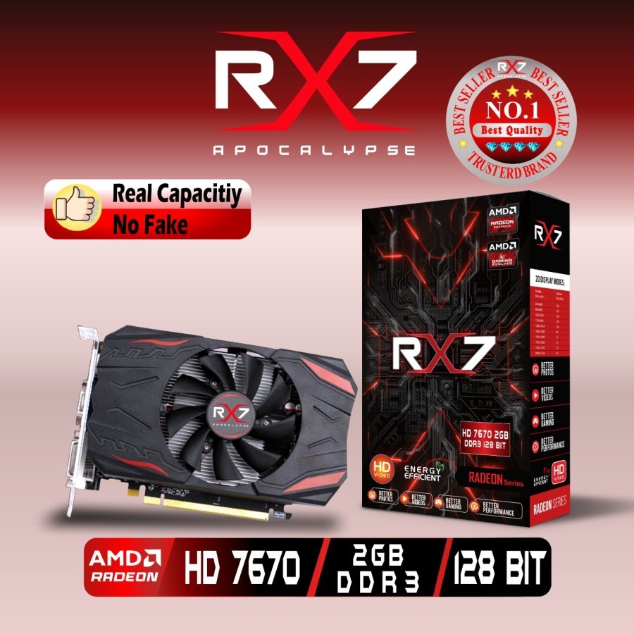 Jual VGA RX7 HD 7670 2GB DDR3 128 BIT REAL CAPACITY RESMI | Shopee ...