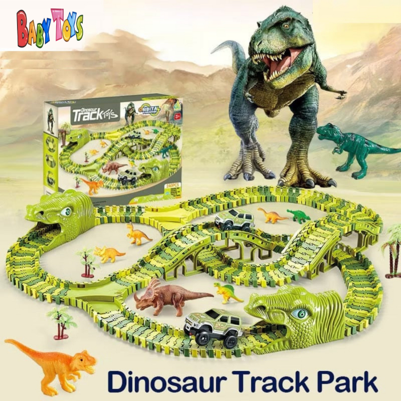 Jual BabyToys Mainan Anak Track Mobil Dinosaurus Rel Kereta Api Laki ...
